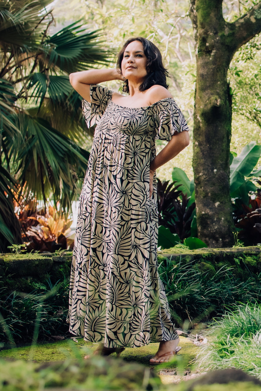 ELEI LAU NIU OFF SHOULDER SMOCK DRESS TD151 (ALL SALES FINAL) – Tanoa ...